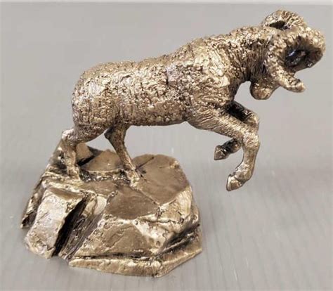 Wally Shoop Signed Shoop Wally Bronze Ram Figure 4x 4 12 Mutualart