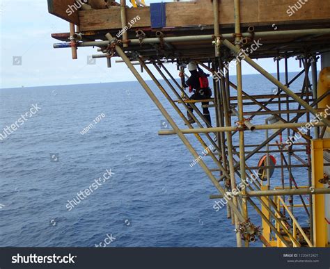 Construction Work Height Erection Scaffolding Construction Stock Photo 1220412421 Shutterstock