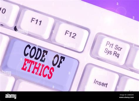 Handwriting Text Code Of Ethics Conceptual Photo Moral Rules Ethical Integrity Honesty Good