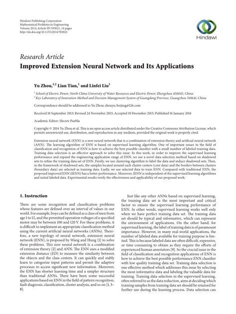 PDF Improved Extension Neural Network And Its Applications