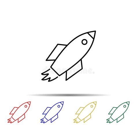 Startup Launch Multi Color Style Icon Simple Thin Line Outline Vector