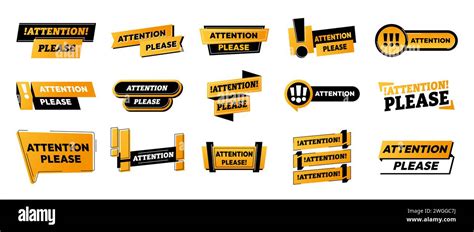 Attention Banners Warning Danger Alert Sign Caution Information And