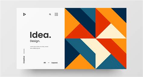 응답 웹 디자인 프로젝트 개발을위한 창조적 인 수평 웹 사이트 화면 부분 추상 기하학적 패턴 배너 레이아웃 모형 회사 방문 페이지 블록 벡터 일러스트 템플릿입니다 0명에