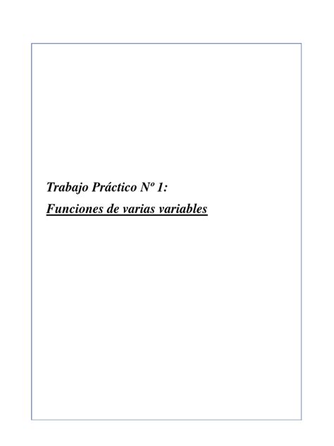 Tp 1 Funciones De Varias Variables Pdf