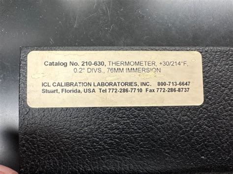 Nist Traceable Calibrated Thermometer 30 214¡f 0 2¡ Divs 76mm Immersion In Westminster Ma