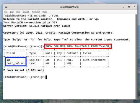 How To List Columns In Mysqlmariadb How To Check If A Column Exists