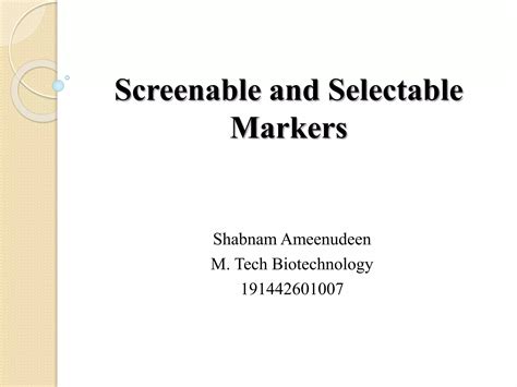 Screenable And Selectable Markers Pptx