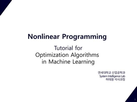 Optimization Algorithms In Machine Learning Ppt