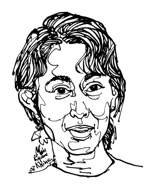 Min Kyaw Khine My Sketches Daw Aung San Suu Kyi