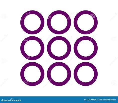 Circle Shape Outline Collection Symbol Purple Element Vector Stock Vector Illustration Of