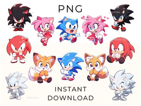 Sonic Cricut Files 12 Png Chibi Sonic Sublimation Ready To Etsy