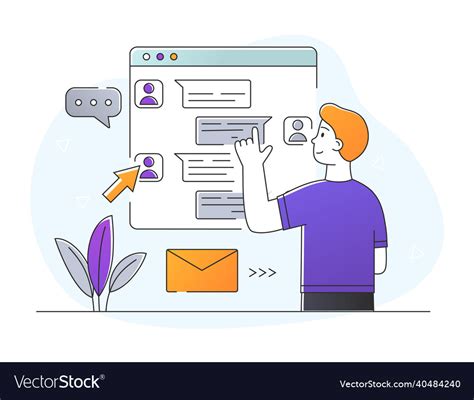 Man With Messaging Application Royalty Free Vector Image