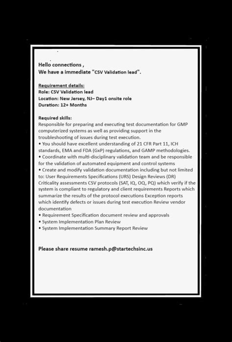 Ramesh Y On Linkedin Csvengineer Validationengineer Validation