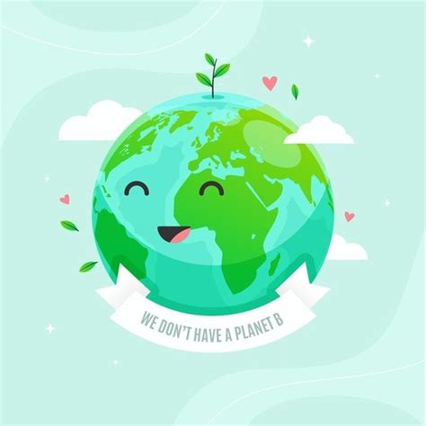 귀여운 웃는 지구와 행성 개념을 저장 무료 벡터 Earth Day World Environment Day Vector