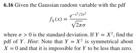 solved 6 16 given the gaussian random variable with the pdf