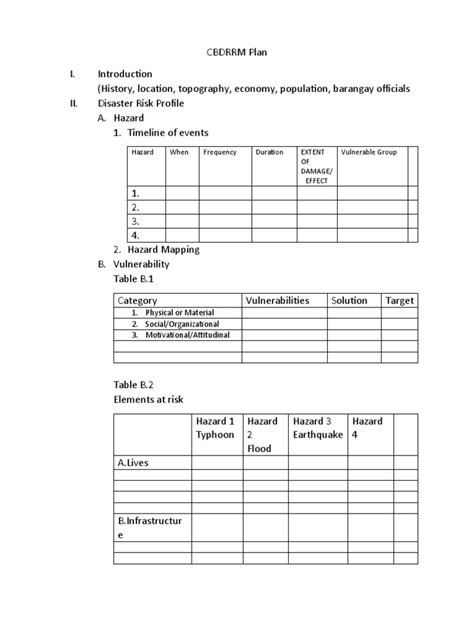 Cbdrrm Plan Template Pdf