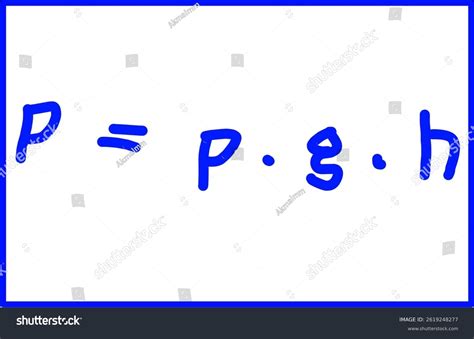 Fluid Physics Hydrostatic Pressure Physics Formula Stock Vector