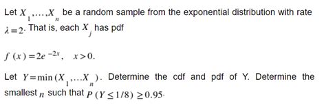 Solved Let X Xn Be A Random Sample From The Exponential Chegg