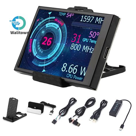 3 5 Inch IPS USB Mini Screen PC CPU RAM HDD Data Monitor Computer Temperature Display Type C Sub