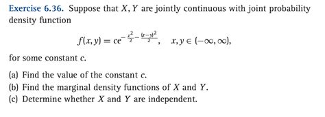 Solved Exercise 6 36 Suppose That X Y Are Jointly Chegg Com