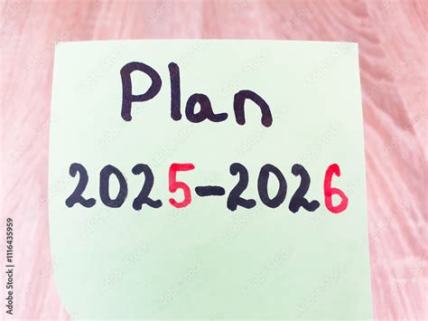 Plan For 2025 2026 Text Inscription Note Plan For 2025 2026 Planning Business Concept