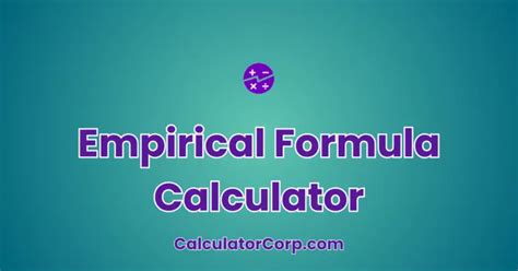 Empirical Formula Calculator Simplest Chemical Formula From Element Masses