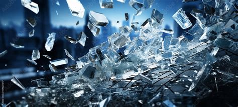 Shattered Glass Capturing Chaos In Frozen Fragments Of Broken Glass