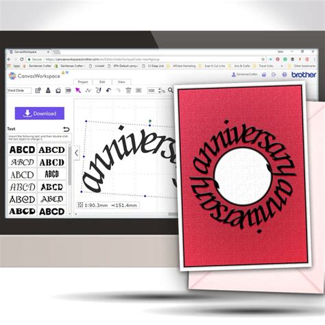 How To Create Text On A Circular Path In Scan N Cut Workspace For Cutting On The Brother Scan N