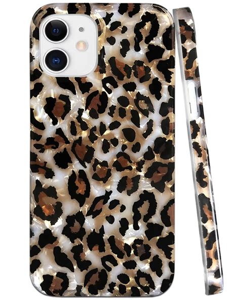 J West Case For IPhone Mini Inch Luxury Sparkle Clear Vintage Leopard Print Cheetah Soft