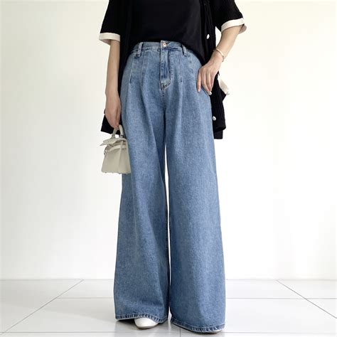 프리미엄 투턱 와이드 데님