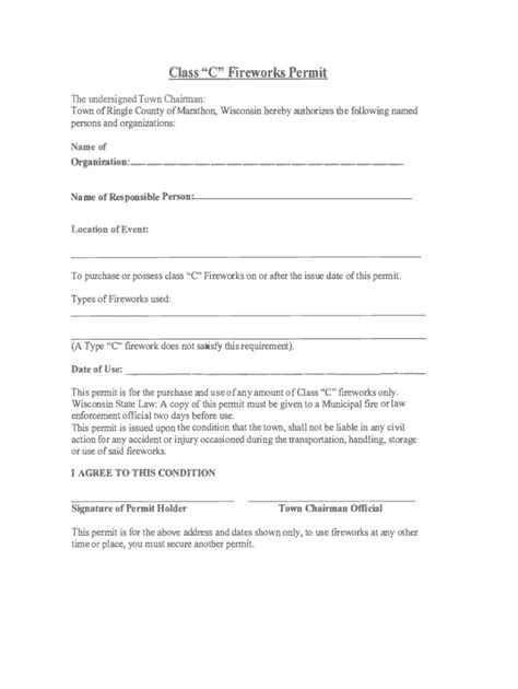 Fillable Online Class C Fireworks Permit Fax Email Print Pdffiller
