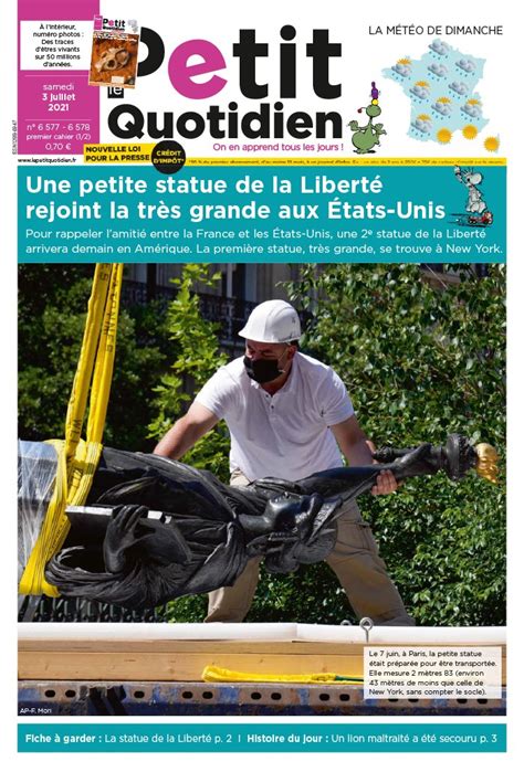 Le Petit Quotidien N°6577 Du 03 Juillet 2021 à Télécharger Sur Ipad