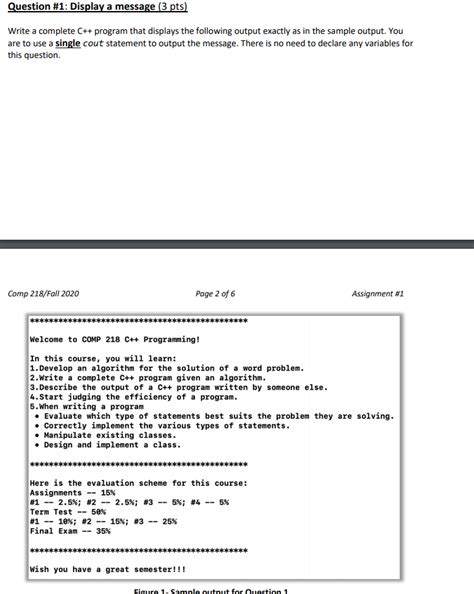 solved question 1 display a message 3 pts write a