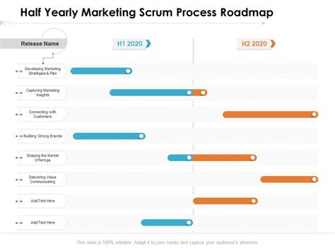 Half Yearly Marketing Scrum Process Roadmap PowerPoint Slides Diagrams Themes For PPT