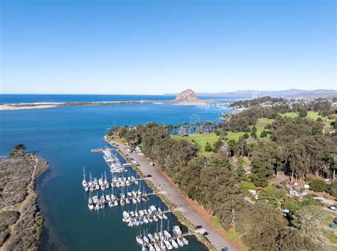 Aerial View Morro Bay California Usa Moro Rock Is A Granite Dome