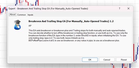 Break Even And Trailing Stop Mt4 Aierior