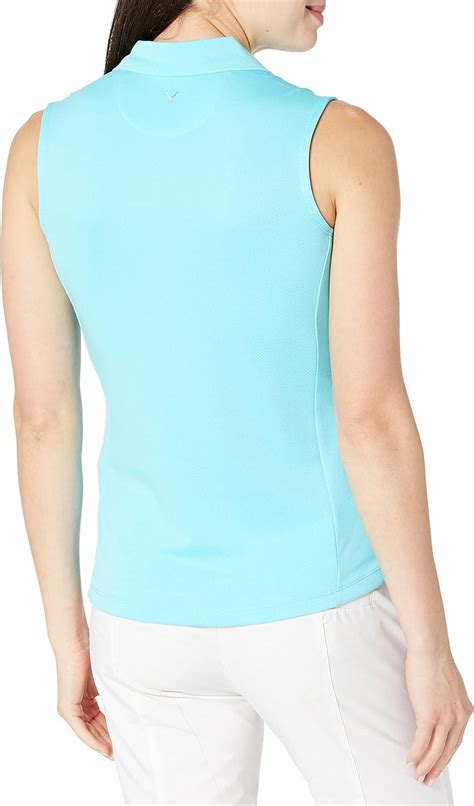 Callaway Womens Opti Dri Sleeveless Golf Polo With Uv Block Sun