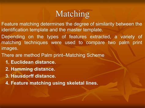 pattern recognition palm print authentication system pptx operating systems computer