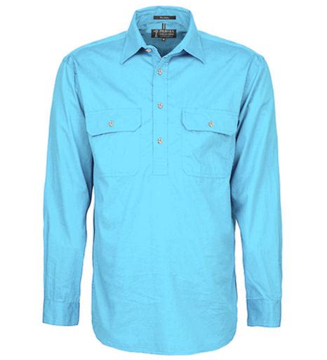 Ritemate Rm200cf Pilbara Mens Closed Front Long Sleeve Shirt