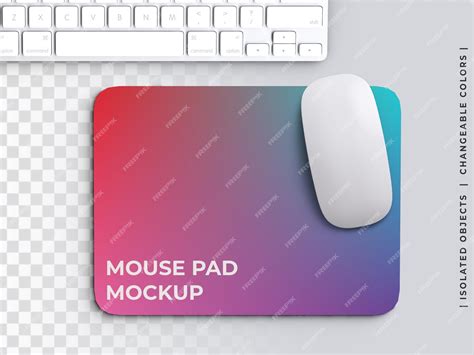 Premium Psd Computer Mouse Pad Pattern Design Mockup With Keyboard Isolated