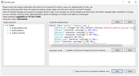 Ks Db Merge Tools For Postgresql Docs Execute Script Dialog