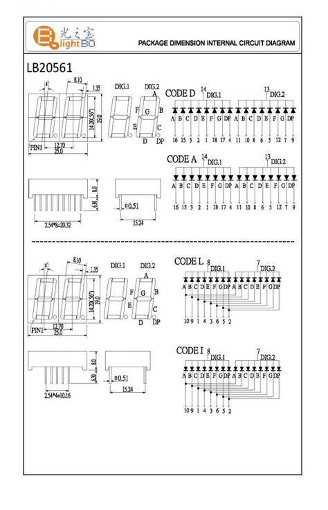 Two Digit Alphanumeric Seven Segment Display Common Anode For Intrument