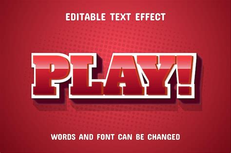 premium vector play text gradient text effect