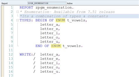 Enumeration In ABAP SAPCODES Enumeration In ABAP SAPCODES