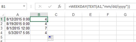 Weekday Function Error With Excel Stack Overflow