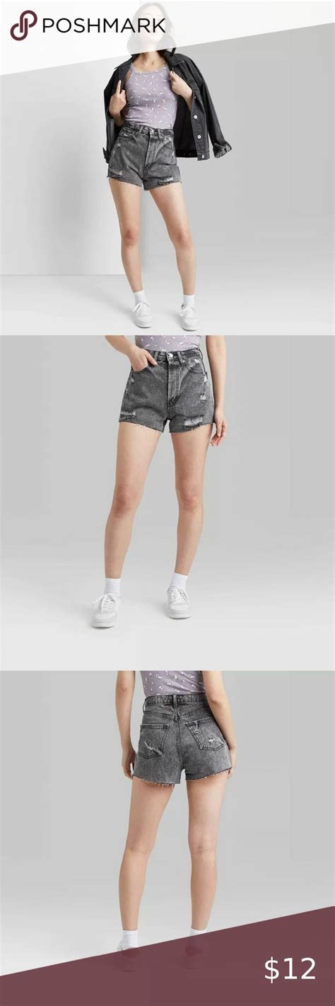 Womens Super High Rise Cut Off Jean Shorts Wild Fable™ Size 4 Small