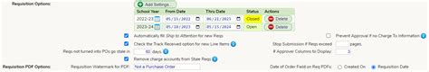 Requisition Setup Schoolfi Support
