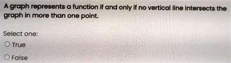 a graph represents function if and only if no vertical line intersects