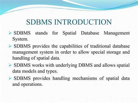 Spatial Databasespptx Databases Computer Software And Applications