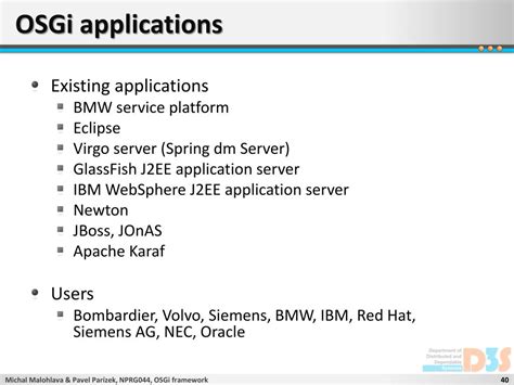 Ppt Nprg044 Osgi Framework Powerpoint Presentation Free Download